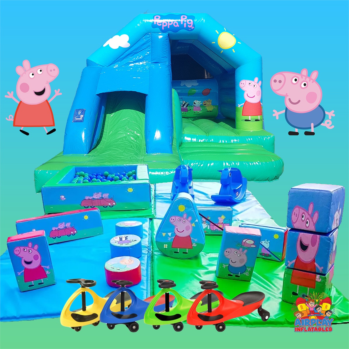 Peppa Pig Bouncy Castle & Soft Play Package - Bouncy Castle & Soft Play ...