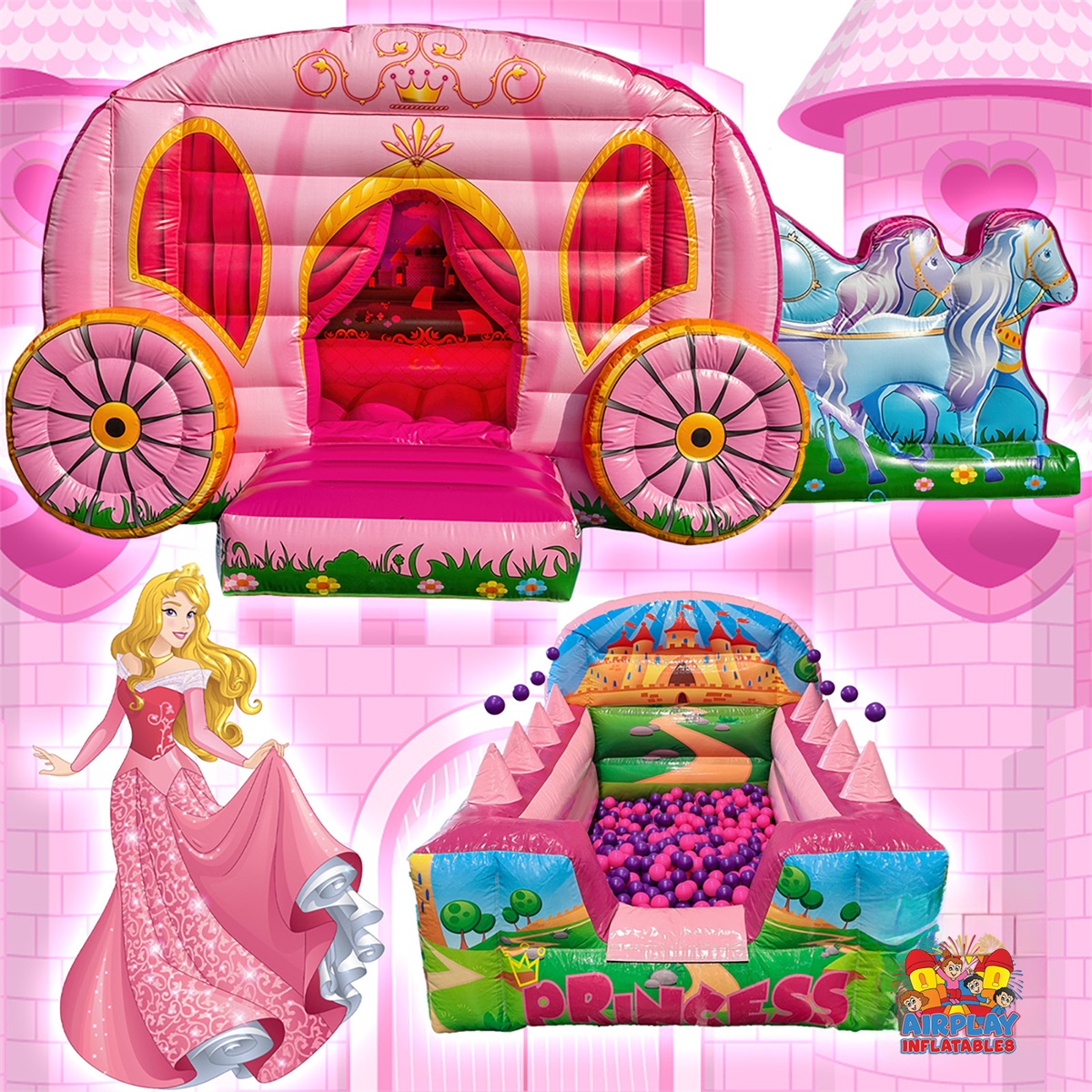 Princess Bouncy Castle & Ball Pond Package - Bouncy Castle & Soft Play ...