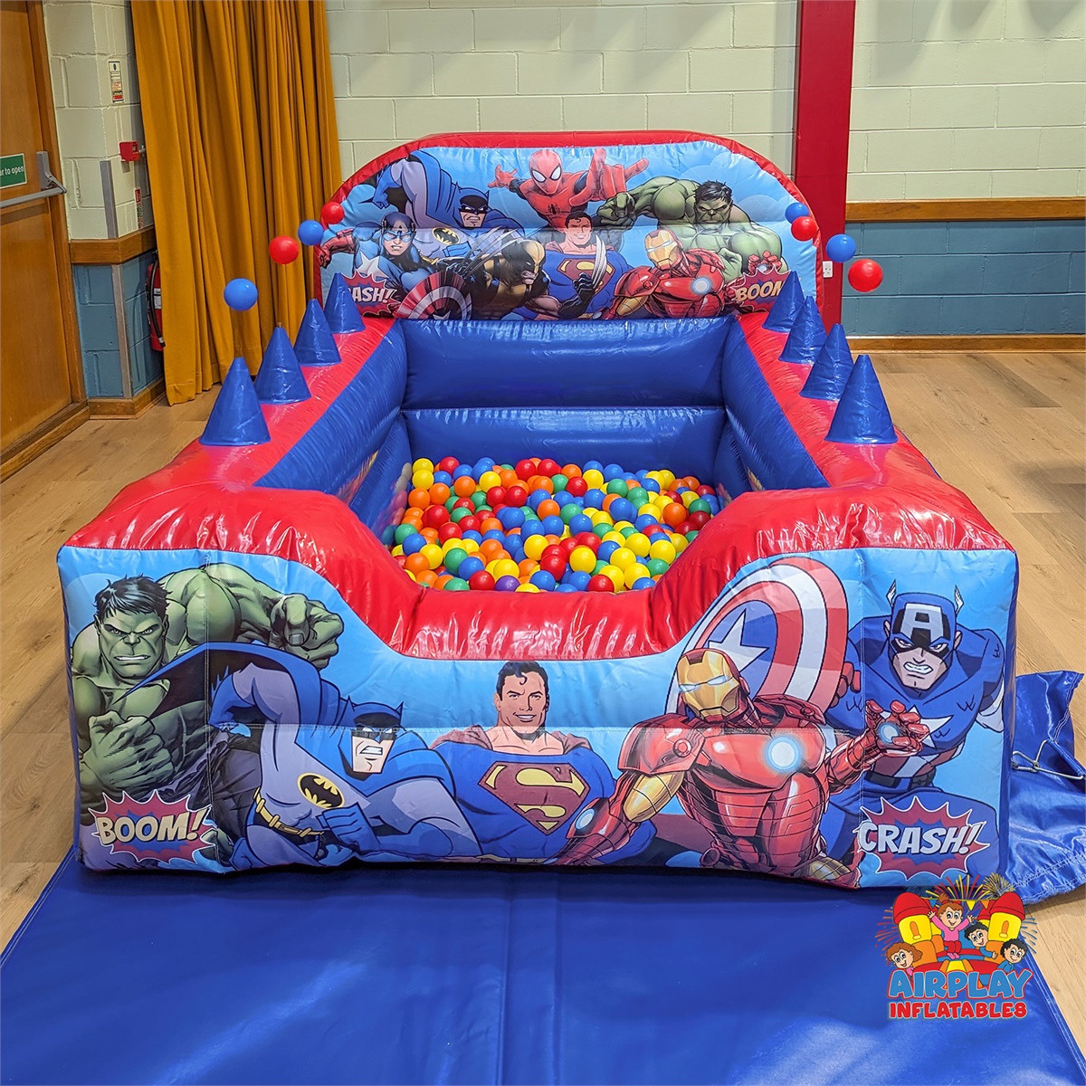 Superhero Bouncy Castle & Air Juggler Ball Pond - Bouncy Castle & Soft ...